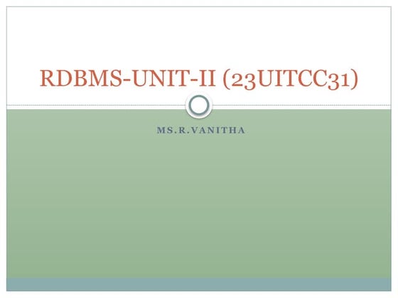 Relational algebra ppt | PPT