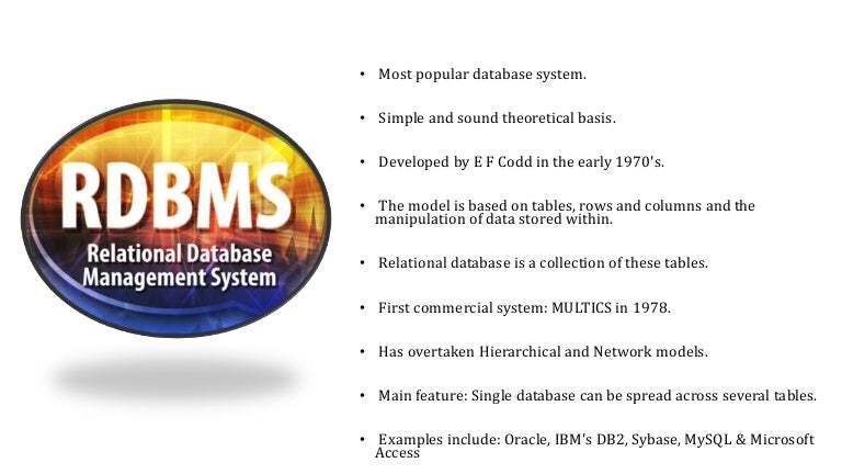 Dbms Vs Rdbms