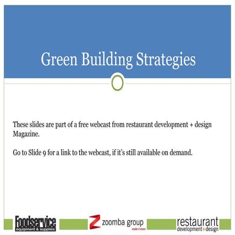 restaurant development + design: green building strategies | PPT