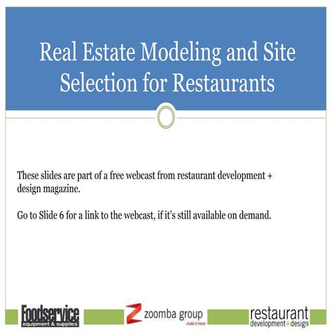 restaurant development + design: Real Estate Modeling and Site ...