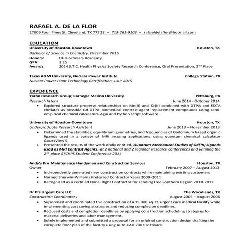 Resume - Francisco J Pedraza | PDF