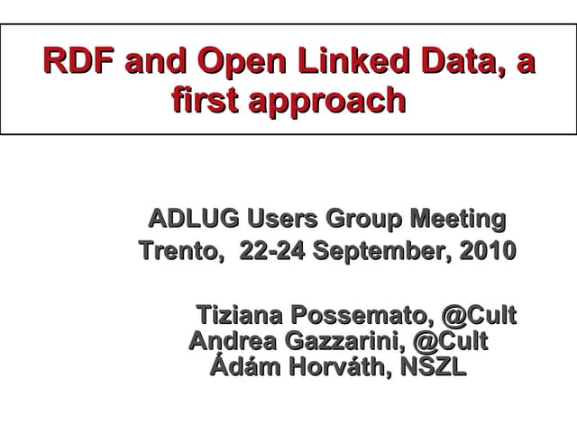 Rdf And Open Linked Data A First Approach Ppt 6780