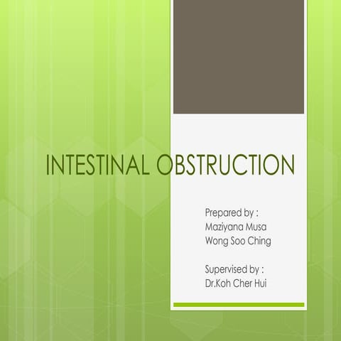 Intestinal Obstruction | PPT