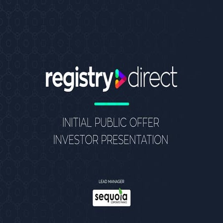 Registry Direct IPO - Investor Presentation | PDF
