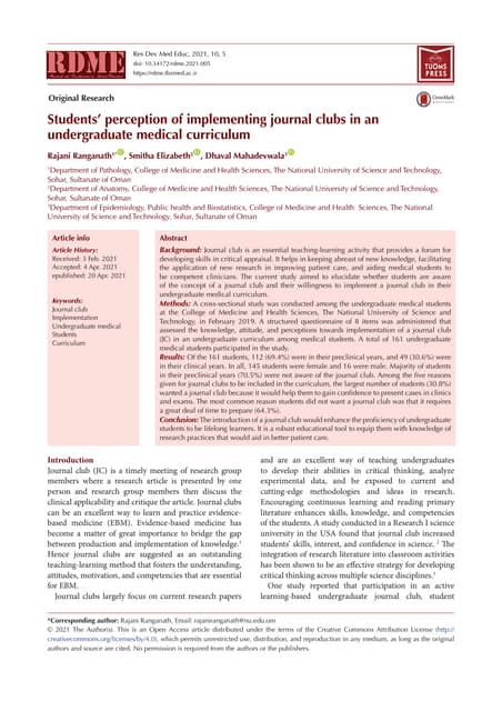 How to present a journal club | PPT