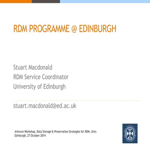 Research Data Management Programme in Edinburgh | PPTX