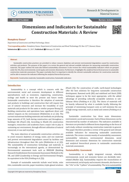 Sustainability in Building Construction: Strategy for Achieving ...