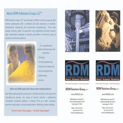 RDM Solutions Group Services Brochure | PDF