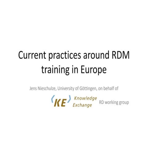 Current Practices around RDM Training in Europe | PPTX