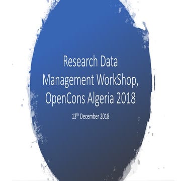 Research data Management Workshop | PPT