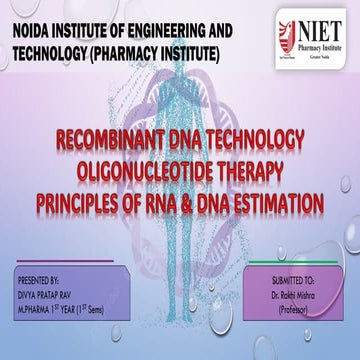 rDNA Technology, Oligonucleotide therapy and Principle of RNA & DNA ...