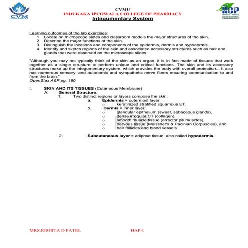 RDP_ Integumentary system | PDF