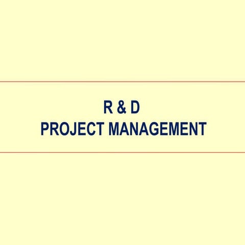 R&D Project Management | PPT