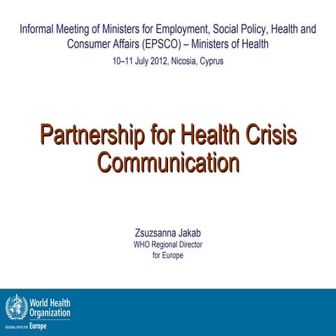 Partnership for health crisis communication | PPT