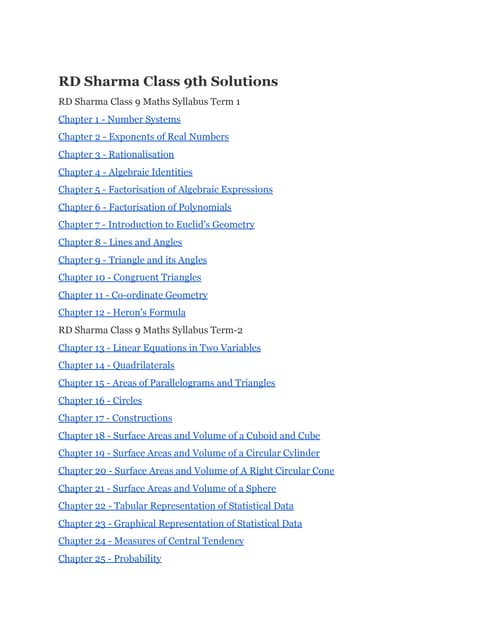 Rd sharma class10solutions | PDF