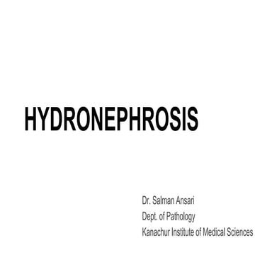 Hydronephrosis and Pyonephrosis | PPTX