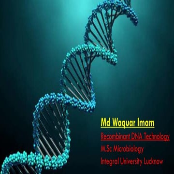 Recombinant DNA technology:- Restriction enzymes | PDF