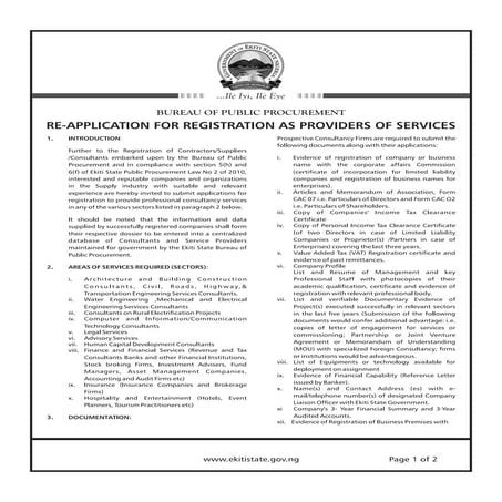 Re-Application For Registration As Providers Of Services | PDF