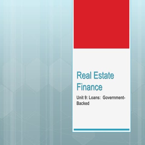 Re Finance 8e 9 Loans Government Backed Ppt