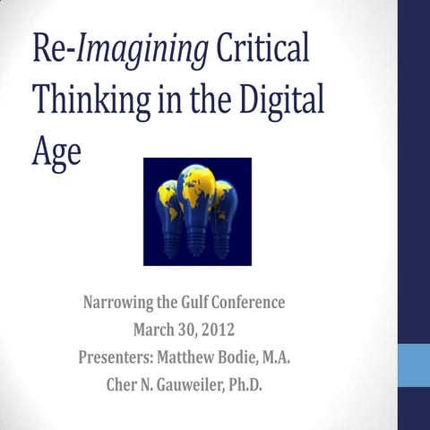 Re imagining critical thinking in the digital age | PPTX