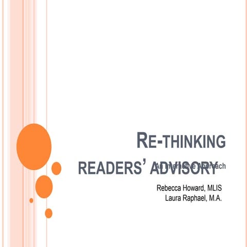 Rethinking Readers Advisory: An Interactive Approach | PPTX | Publishing Industry | Industries