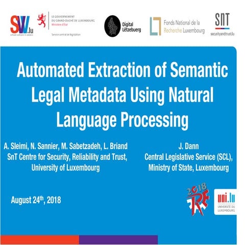 Automated Extraction of Semantic Legal Metadata Using Natural Language Processing | PDF