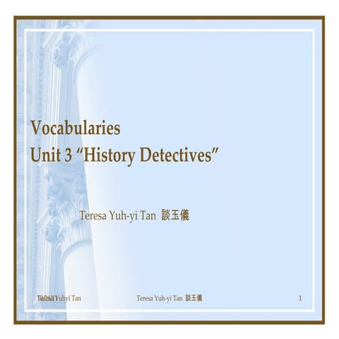 Re2 unit 3 history detectives voc | PPT