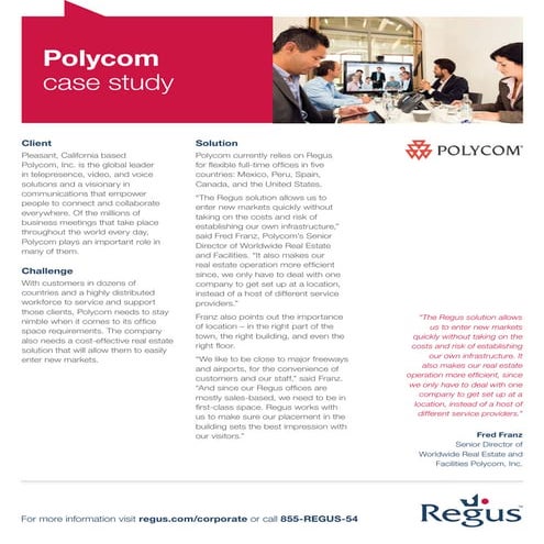 Regus Case Study: Polycom | PDF
