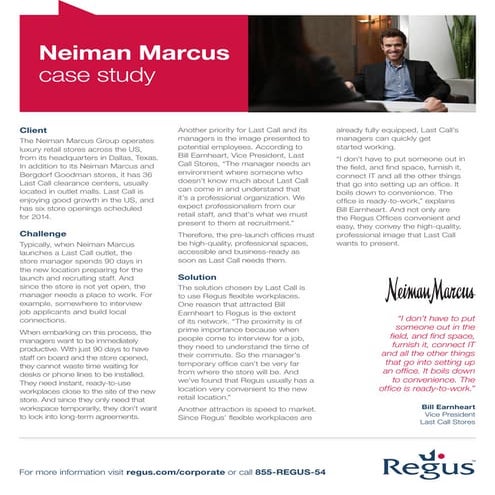 Regus Case Study: Neiman Marcus | PDF