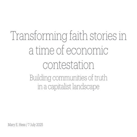 Transforming faith stories in a time of economic contestation | PDF