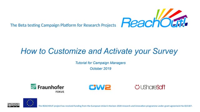 Reachout Survey Customization Ppt