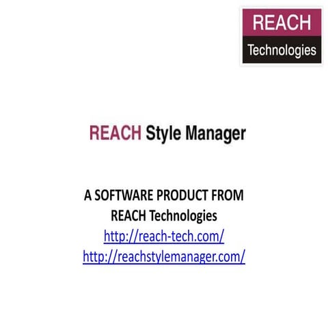 REACH Style Manager | PPT