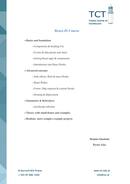 React.JS Course | DOCX React.JS Course | DOCX
