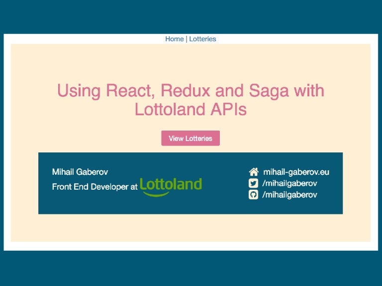Using React Redux And Saga With Lottoland Apis