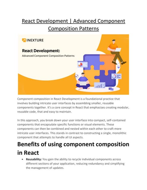 Mastering Reusable Components in React: An Easy Guide to Streamlined Software Development | PPT