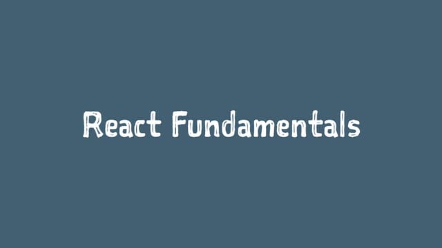 React Fundamentals Pdf