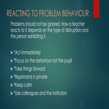 Reacting to Problem Behaviour | PPT