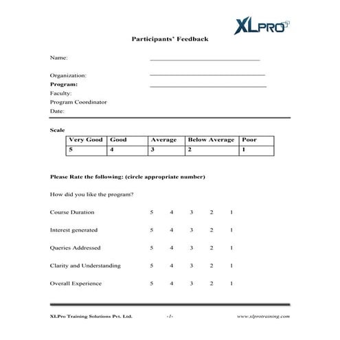 Reaction Feedback Form | PDF