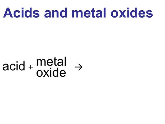 Reaction Of Metal Hydroxides With Acid