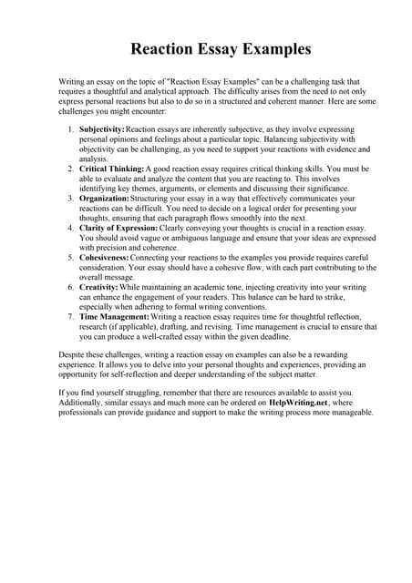 Observation Essay Examples. Felician University | PDF