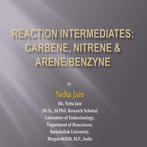 Reaction intermediates | PPTX