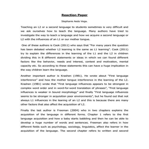 Reaction paper | DOCX