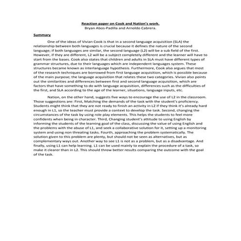 Reaction paper | PDF