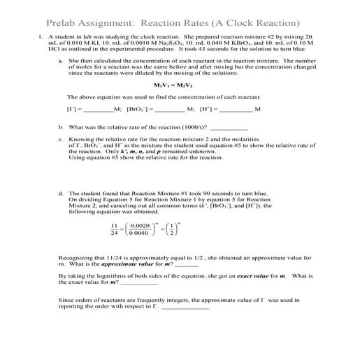 Reaction rates | PDF