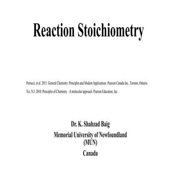 Chemical Reaction Stoichiometry | PPTX | Chemistry | Science