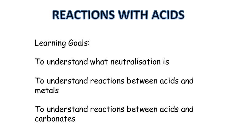 Chemical Reactions With Acids