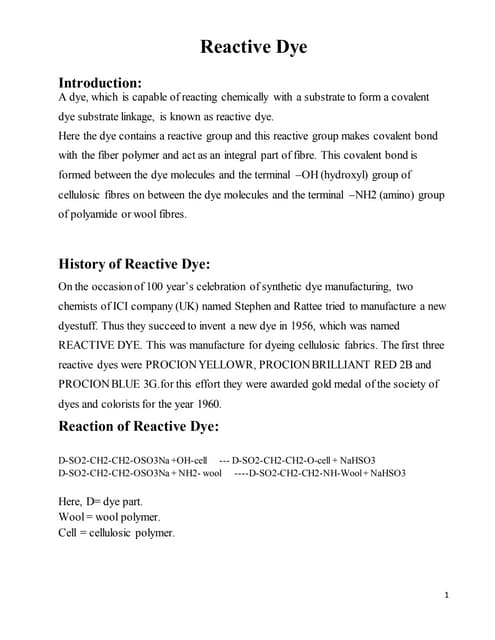 Azoic Dye (Full PDF) | DOCX