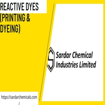 Reactive dyes (printing & dyeing) | PPTX