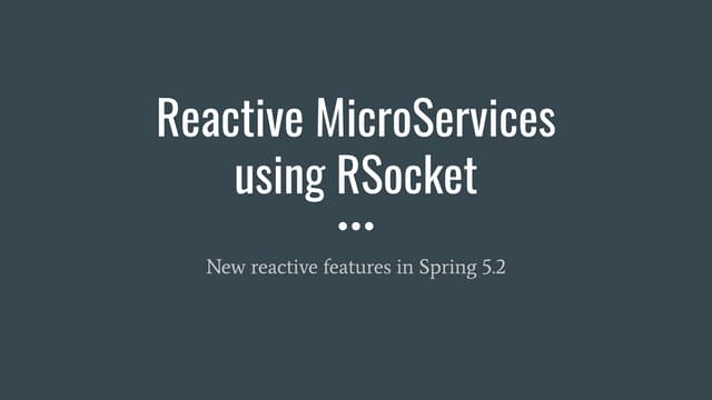 Reactive Micro Services Using Rsocket Pdf