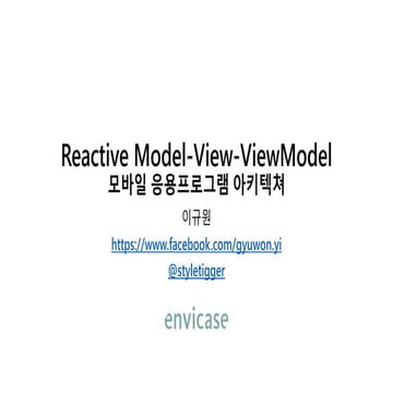 Reactive Model View Viewmodel Architecture Pptx Programming 3931